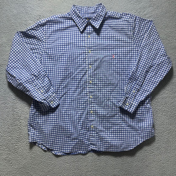 Ralph Lauren | Shirts | Ralph Lauren 2xb 2tg Blue White Gingham Check ...